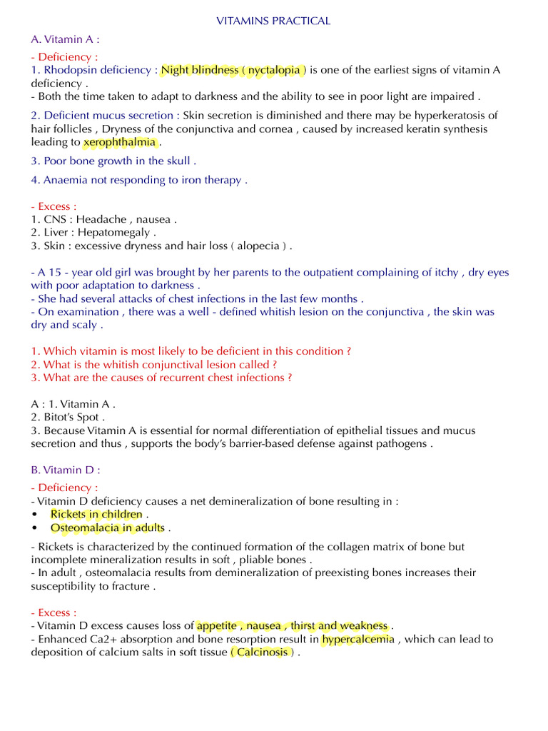 Vitamins Practical | PDF