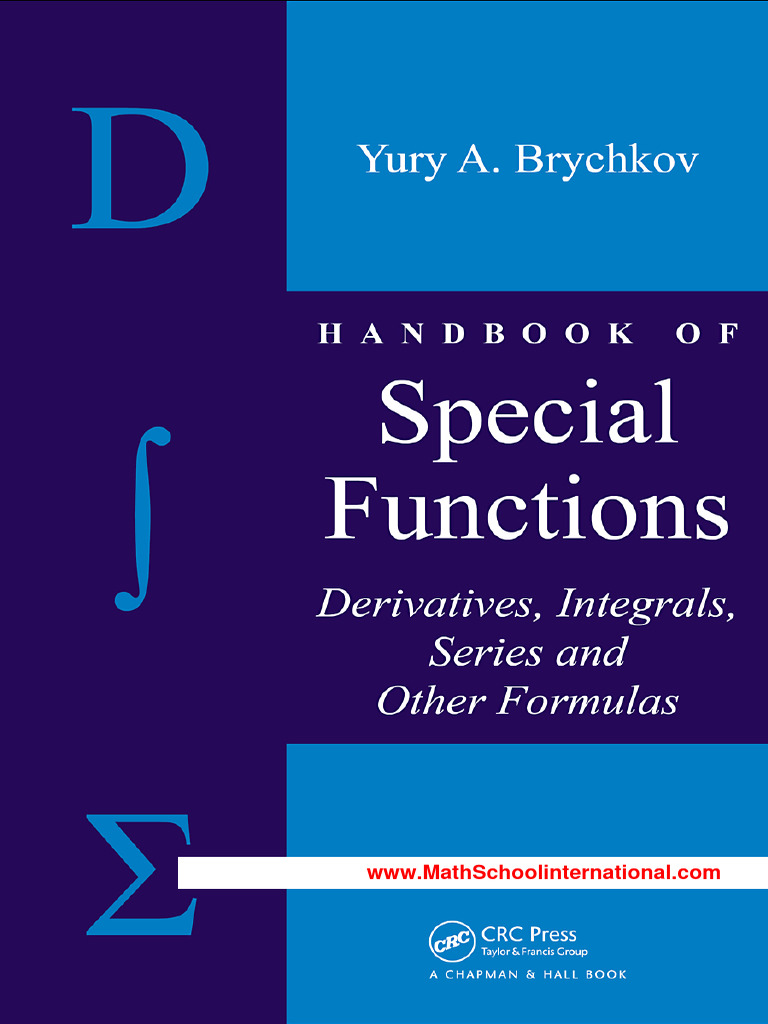 Handbook of Special Functions by Yury A Brchkov | PDF | Manifold ...