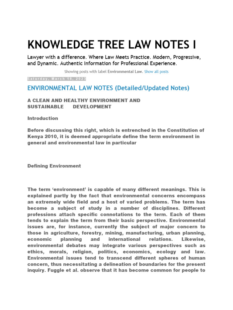 Knowledge Tree Law Notes I | PDF | Social Science