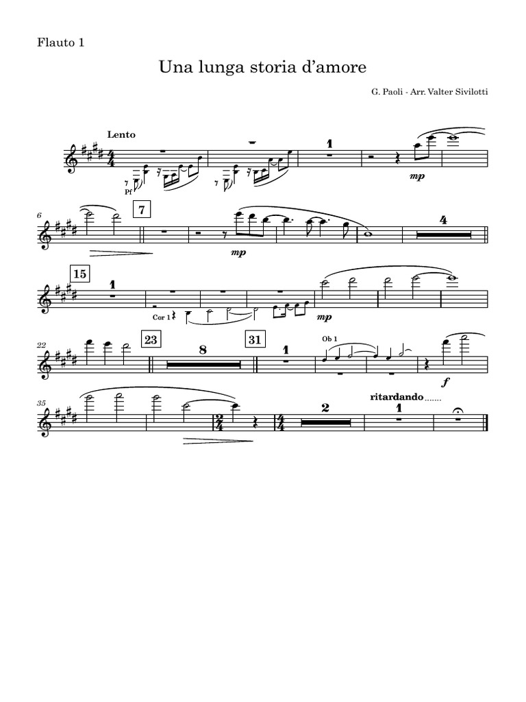 03 - Flauto 1 - Una Lunga Storia D'amore | PDF