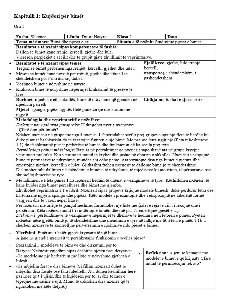Ditare Dituri Natyre KL - 3 2023-2024 | PDF