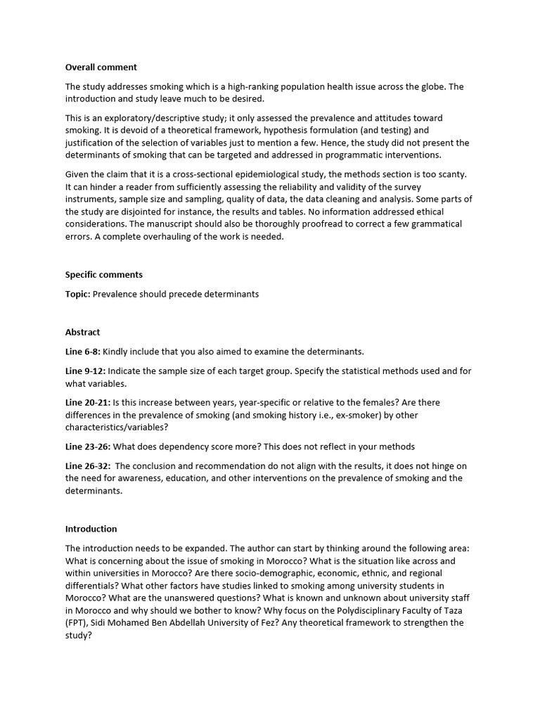 (Rapport Reviwer 1) Review Comments | PDF | Sampling (Statistics) | Categorical Variable