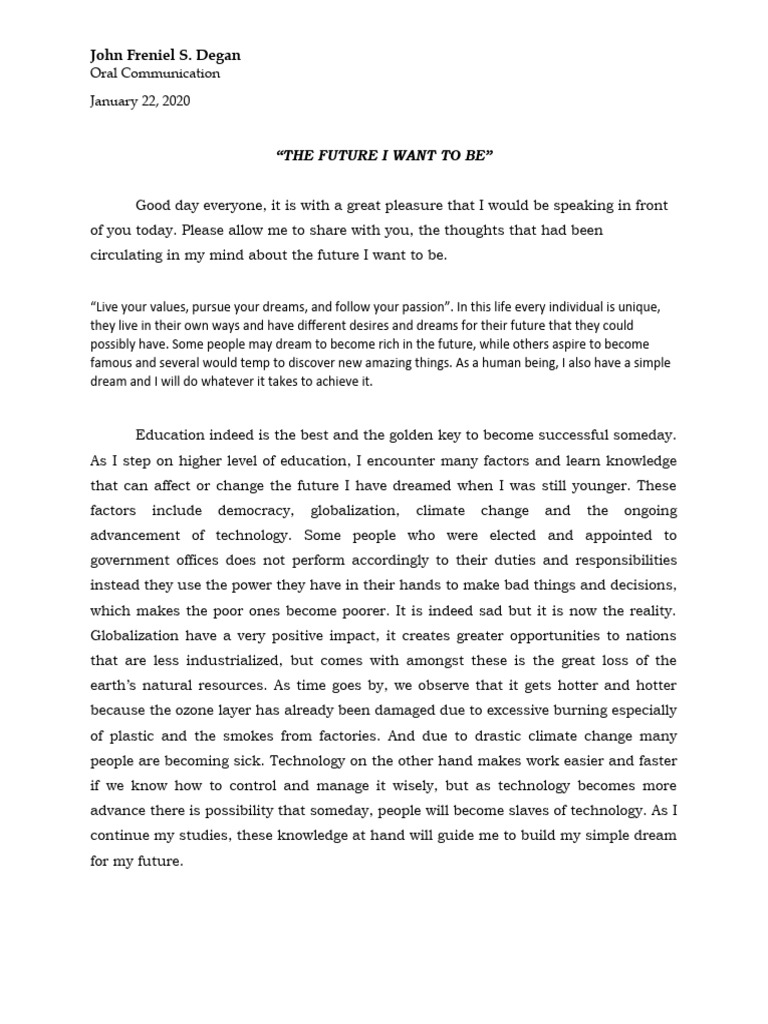 Speech JFSD | PDF | Dream