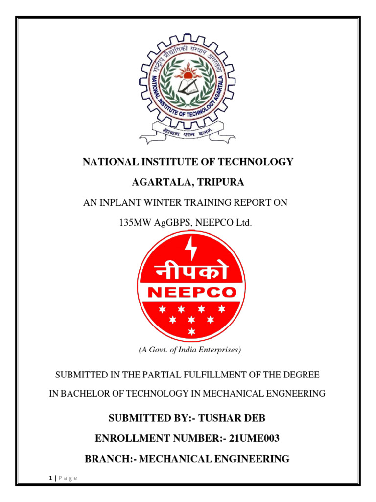 Neepco Project Report-003 | PDF | Boiler | Gas Turbine