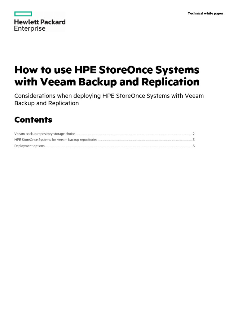 Guidance of The Use of HPE StoreOnce Systems With Veeam Backup ...