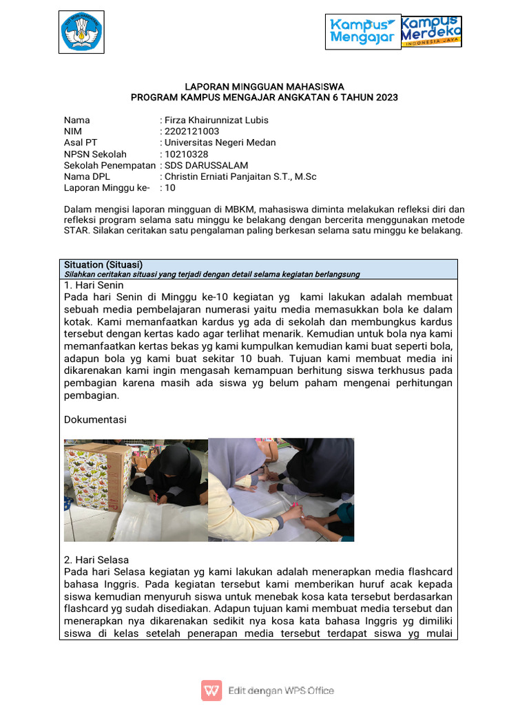 W10 Laporan Mingguan - Firza Khairunnizat Lubis | PDF