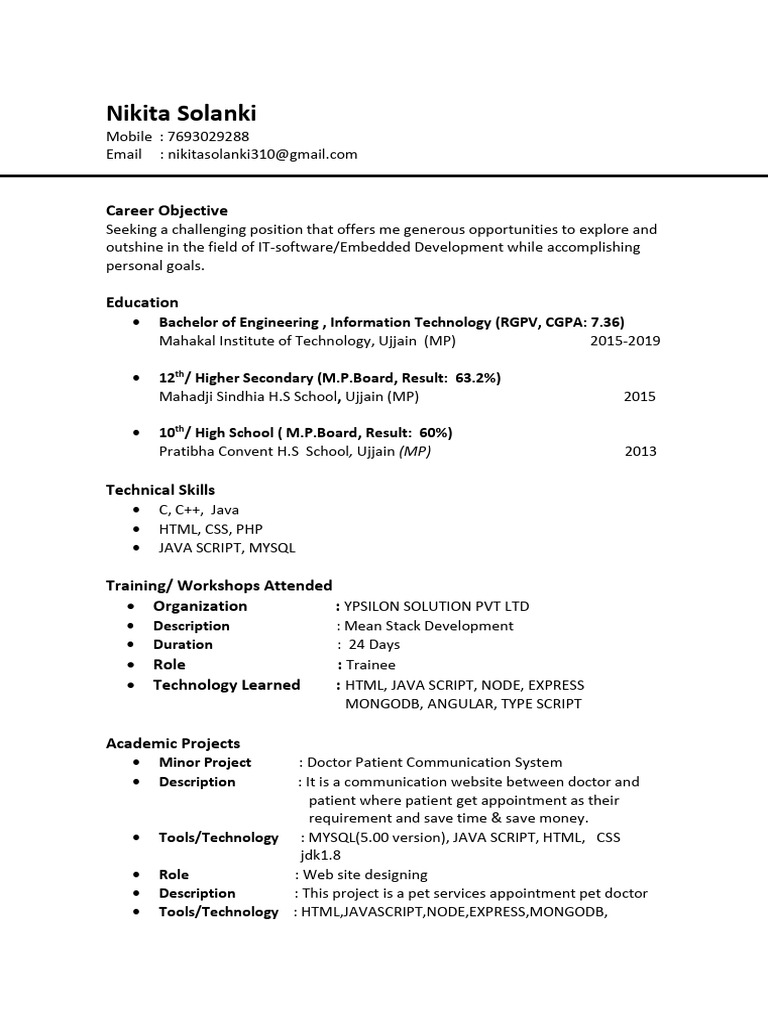 Nikita Solanki CV | PDF