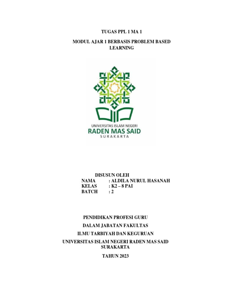 Contoh Modul Ajar PBL | PDF | Agama & Spiritualitas