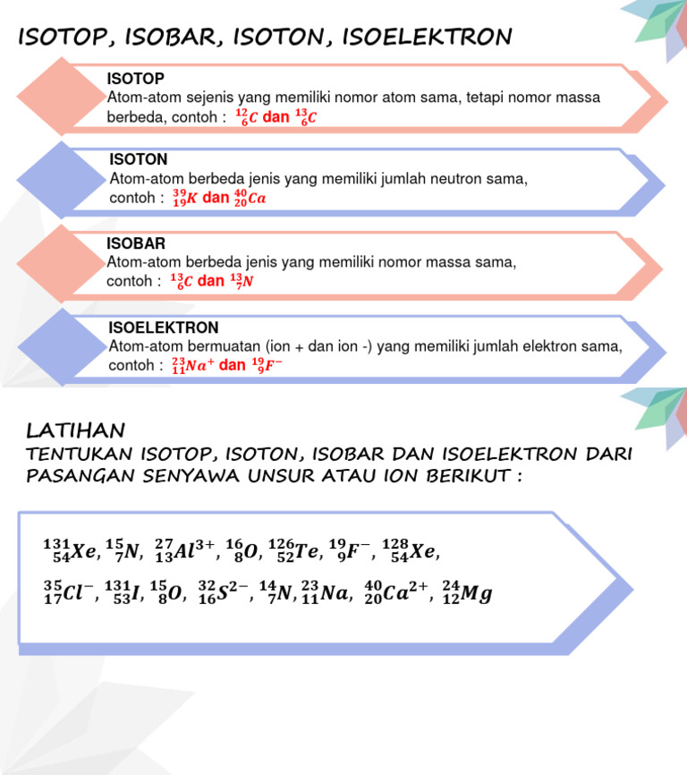 Isotop, Isoton, Isobar, Isoelektron | PDF