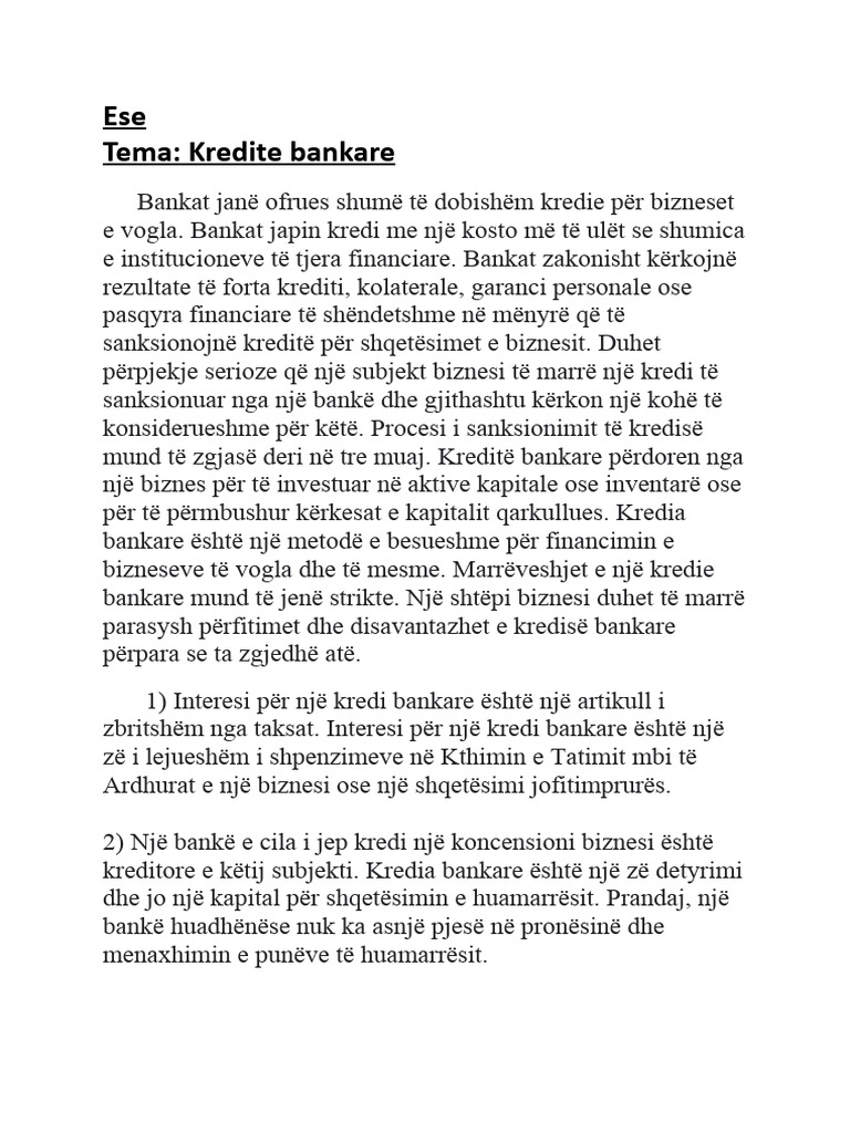 Ese Tema: Kredite Bankare | PDF
