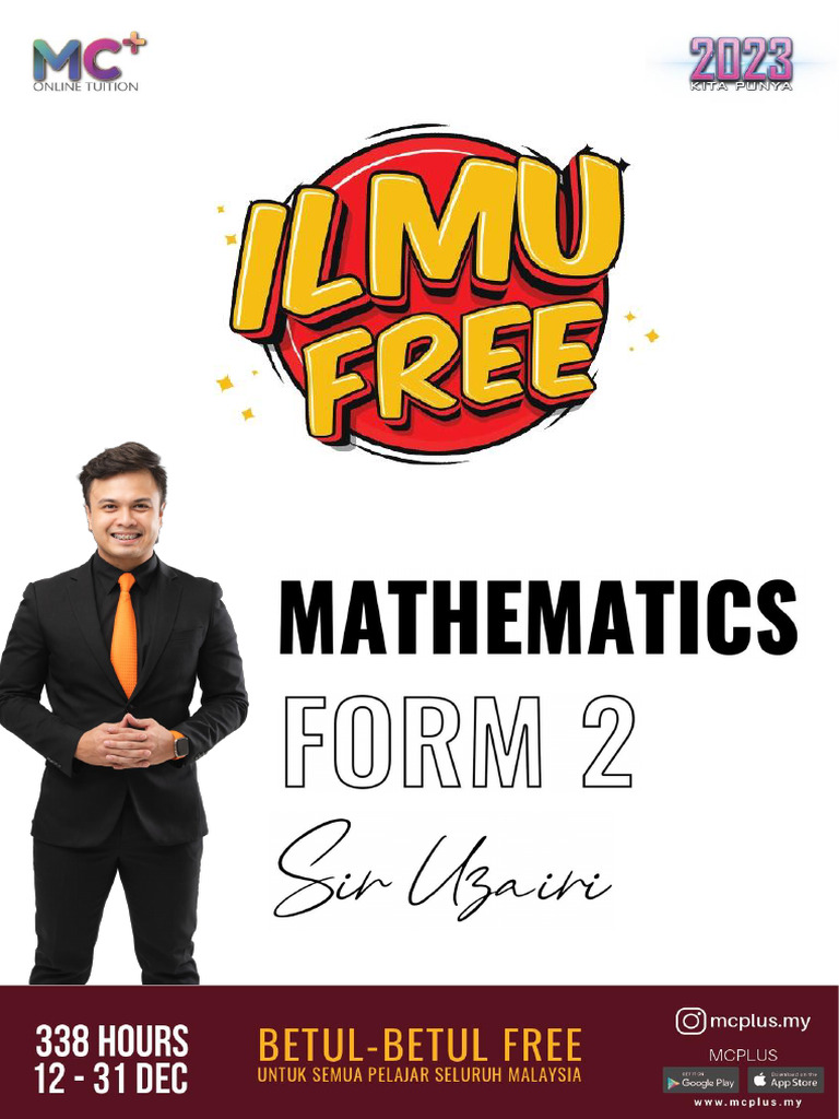 Seminar Ilmufree Form 2 Maths MR Uzairi 14.12.2023 | PDF | Mathematics | Algebra
