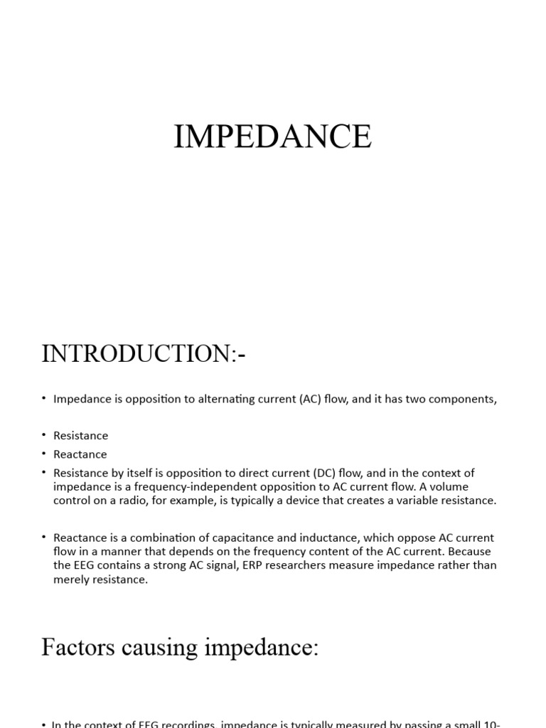 0 IMPEDANCE PPT | PDF | Electrical Impedance | Amplifier