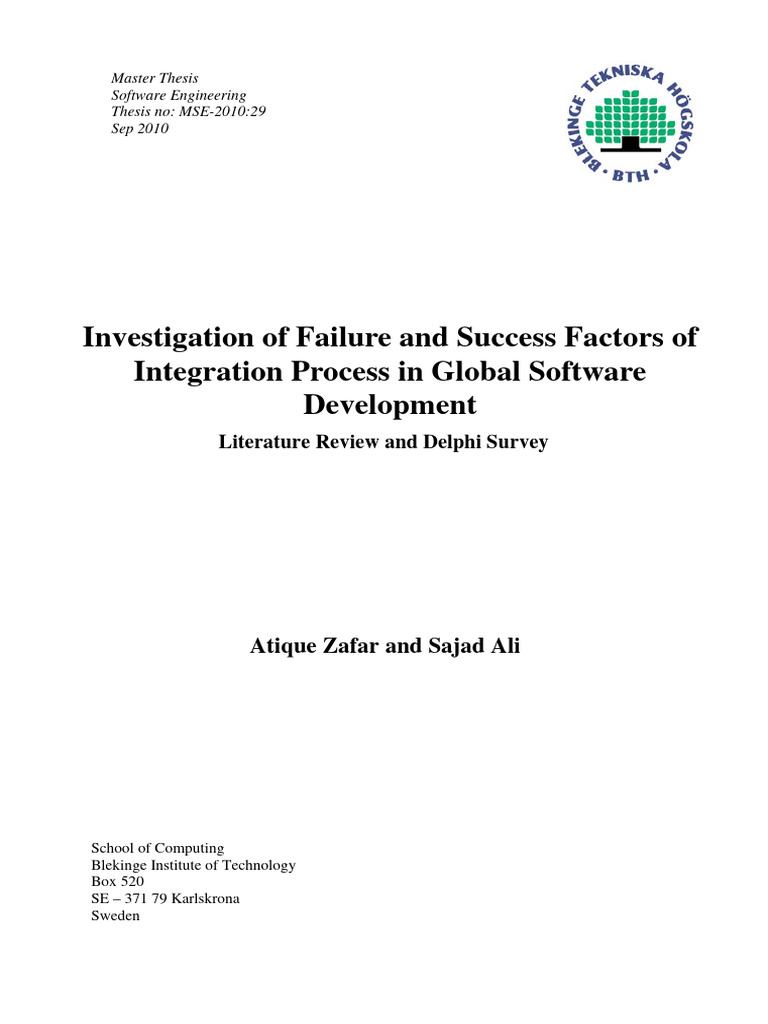 Investigation of Failure and Success Factors of | Download Free PDF ...