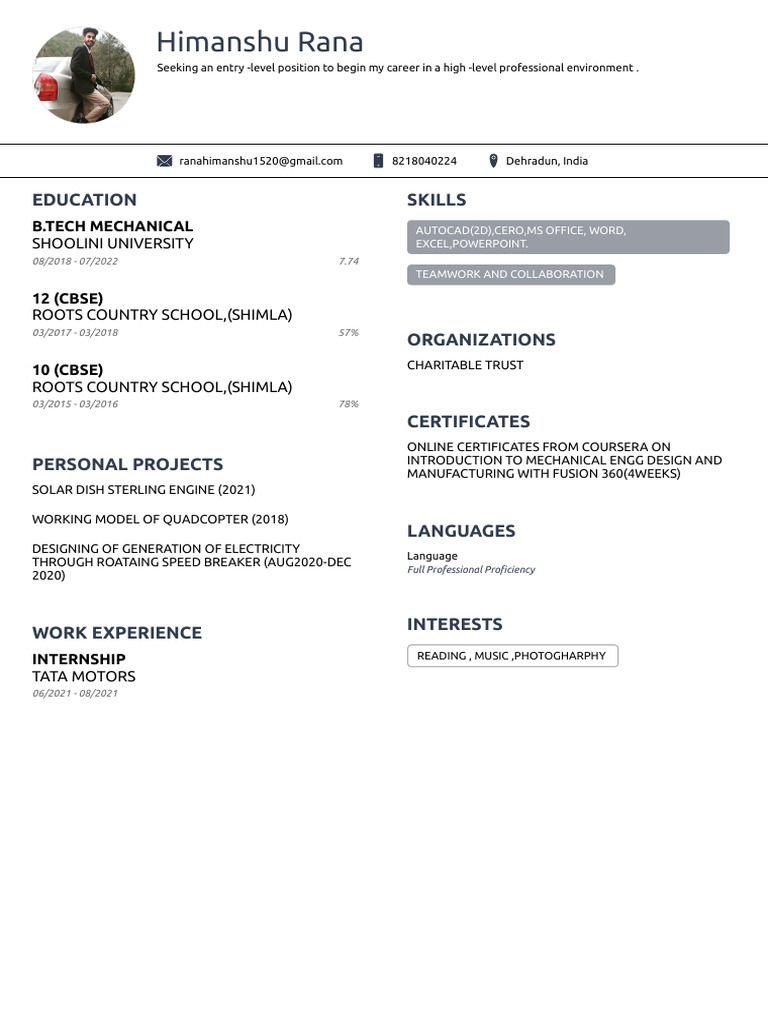 Himanshu's Resume | PDF