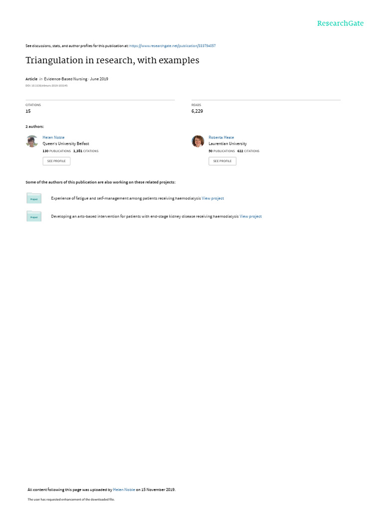 Triangulation in Research With Examples | PDF | Qualitative Research ...