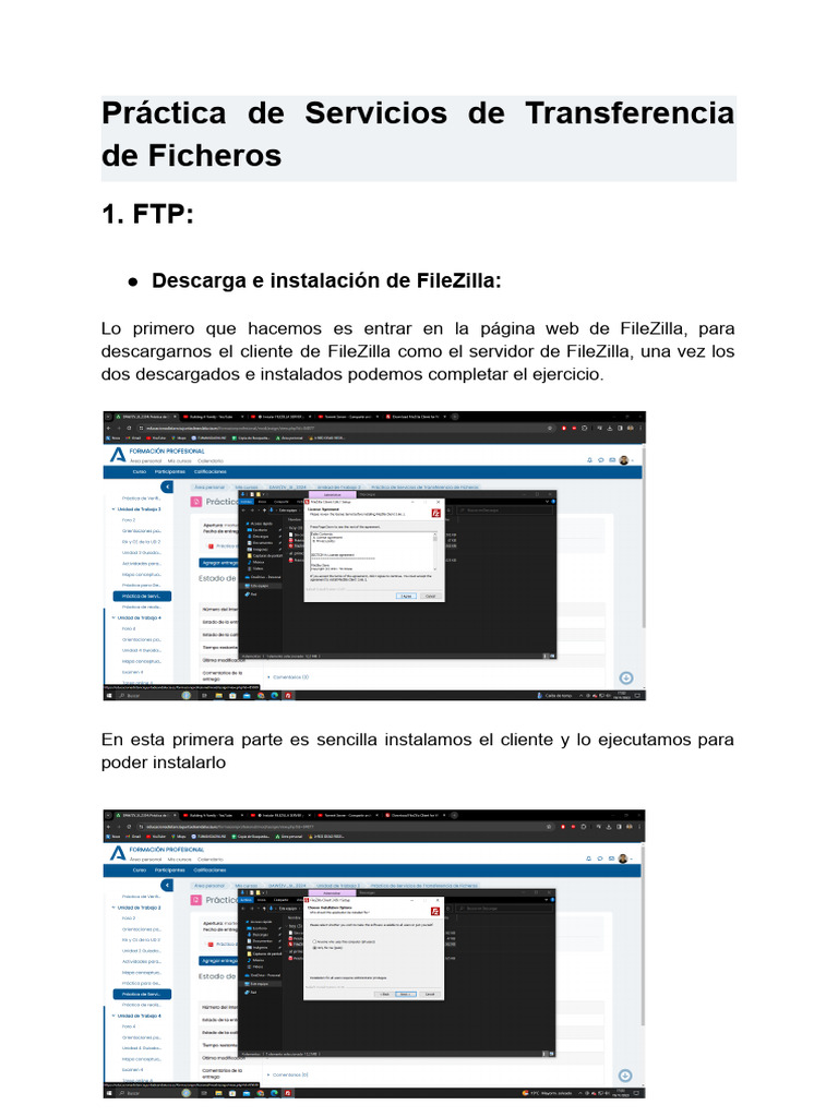 Práctica de Servicios de Transferencia de Ficheros | PDF | Protocolo de transferencia de ...