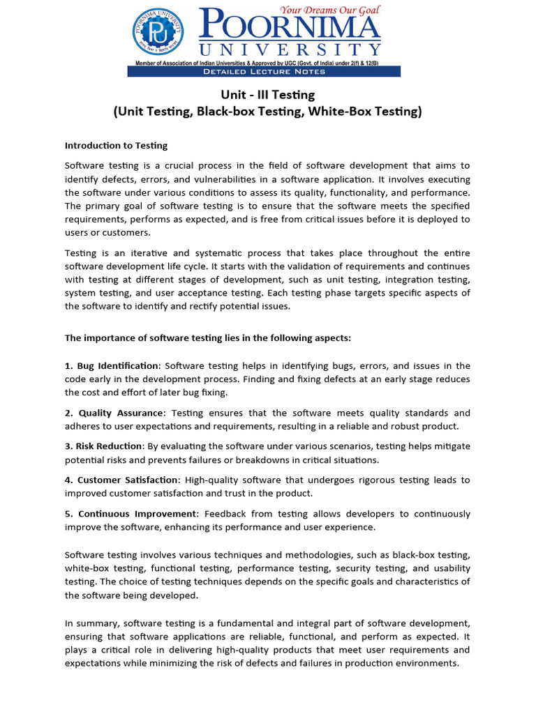 Unit and Black-Box Testing Overview | PDF | Software Testing | Unit Testing