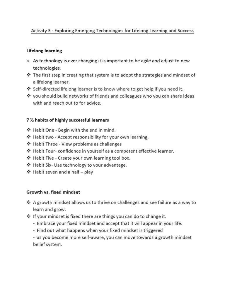 Lifelong Learning Through Emerging Tech | PDF