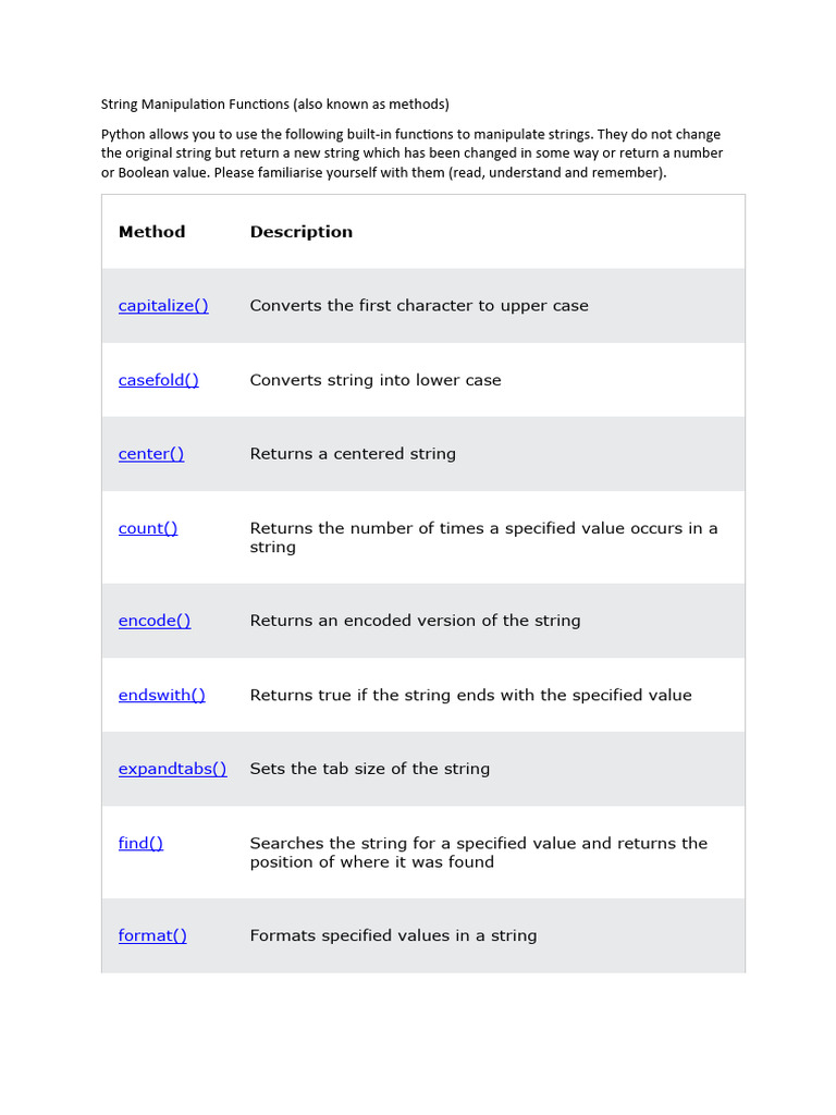 String Manipulation Functions | Download Free PDF | String (Computer Science) | Letter Case