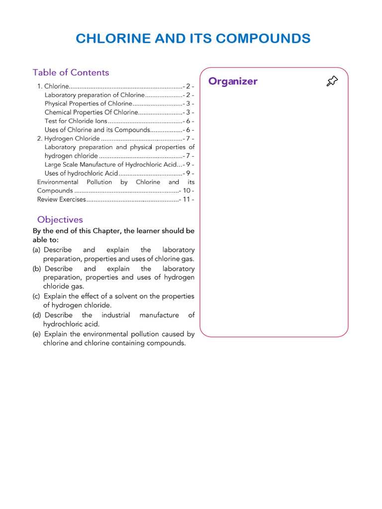 3.6 Chlorine and Its Compounds | PDF