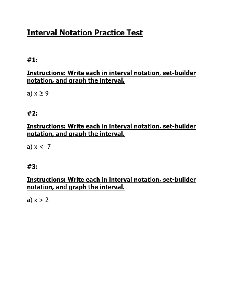 038 10.Interval-Notation-Practice-Test | PDF