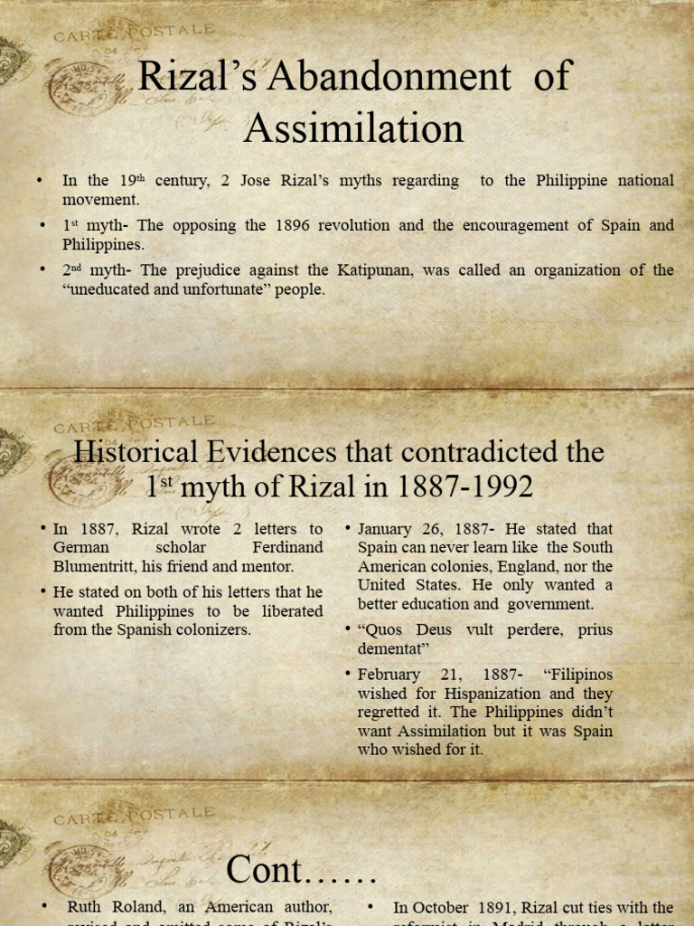 Rizals Abandonment Assimilation 1 | PDF | Philippines
