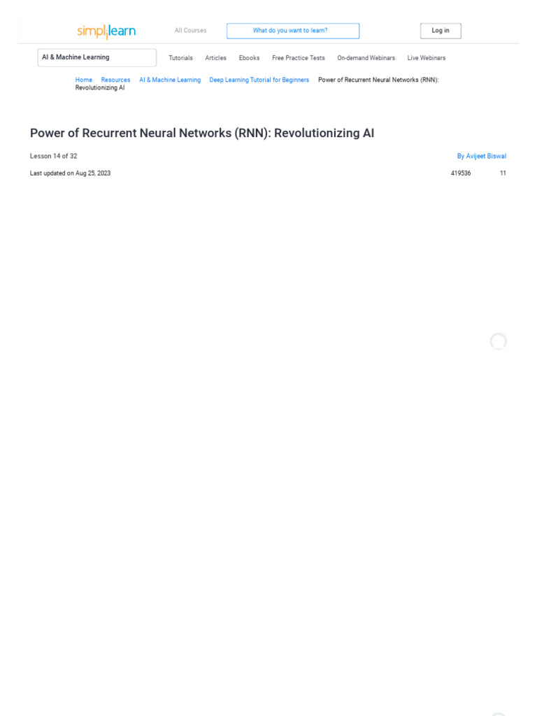 Power of Recurrent Neural Networks (RNN) - Revolutionizing AI | PDF ...