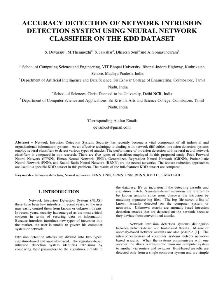 Ieee - Intrusion Detection System Using Neural | PDF | Artificial Neural Network | Data Mining