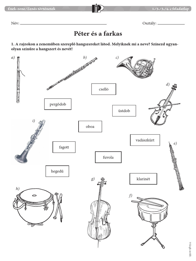 Péter És A Farkas Ének 3.o. Feladatlap | PDF