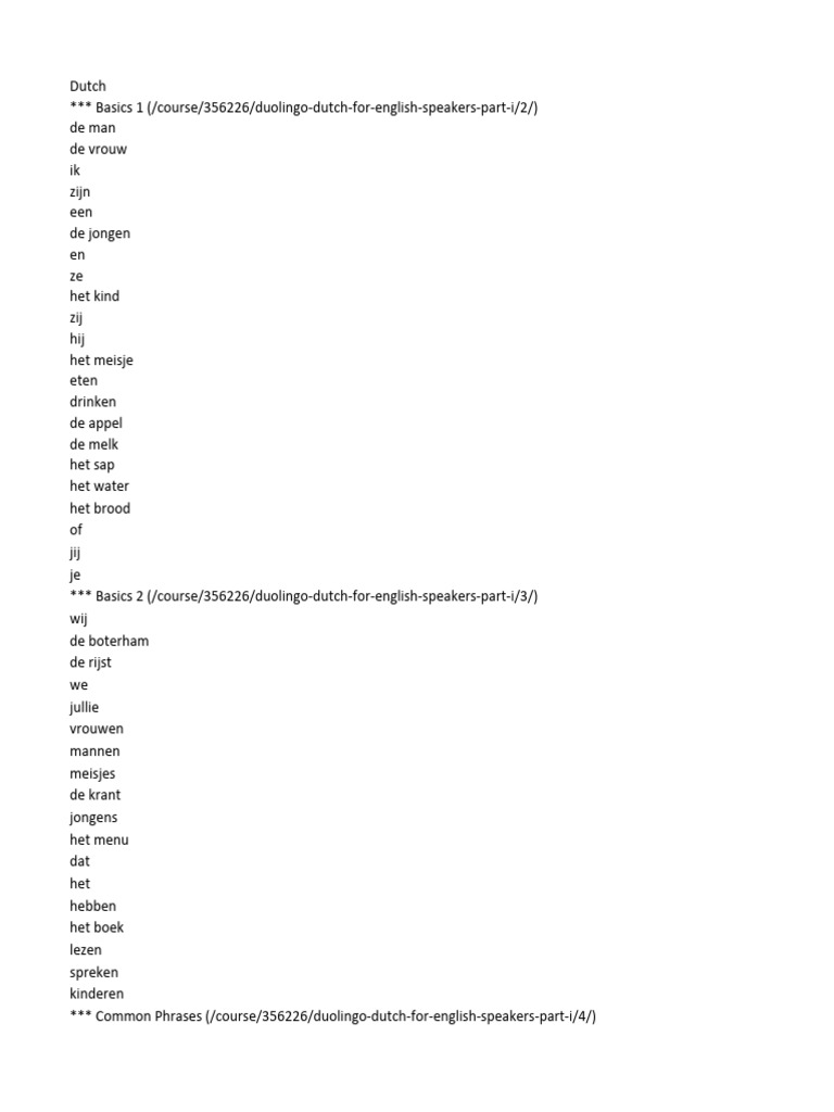 Essential Dutch Vocabulary Basics | PDF