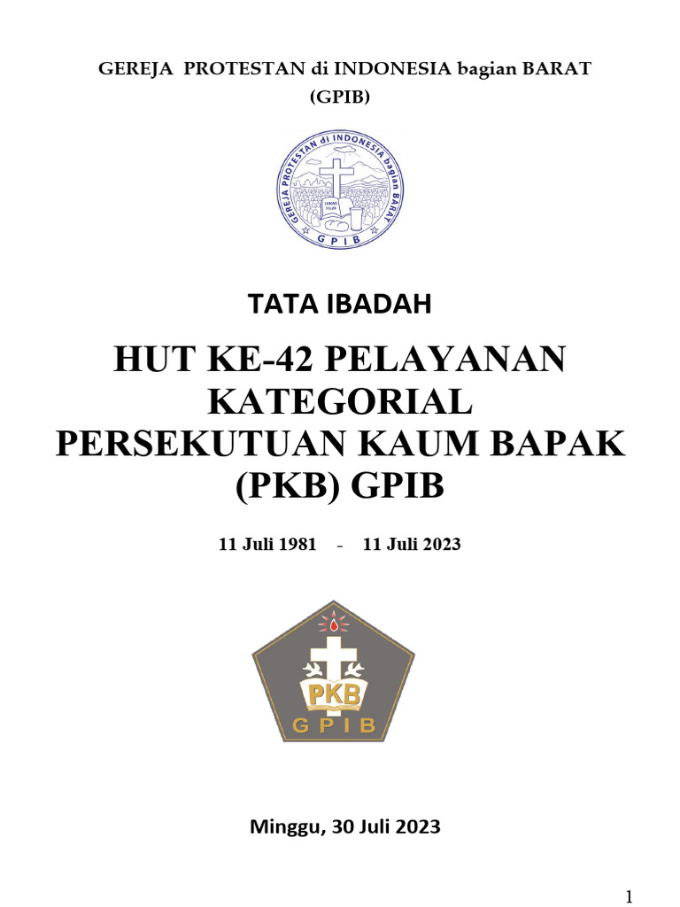 Juli - Tata Ibadah HUT PKB 2023 (30 Juli 2023) | PDF | Kajian Bahasa Asing