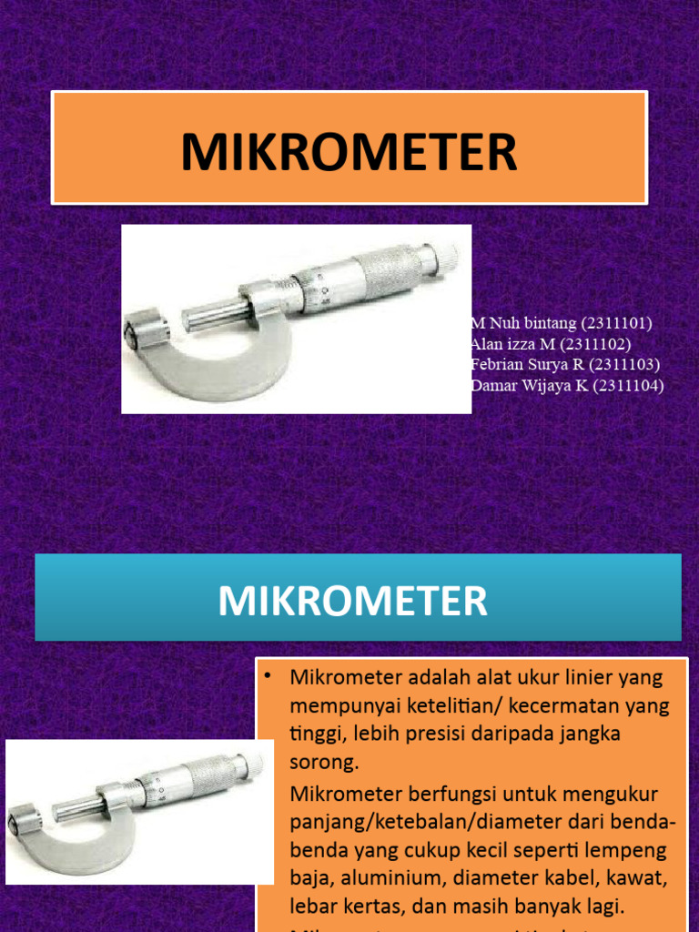 Ppt. Micrometer | PDF | Sains & Matematika