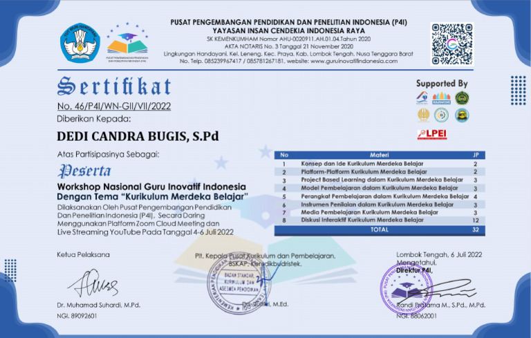 Sertifikat Guru Inovatif Pdf