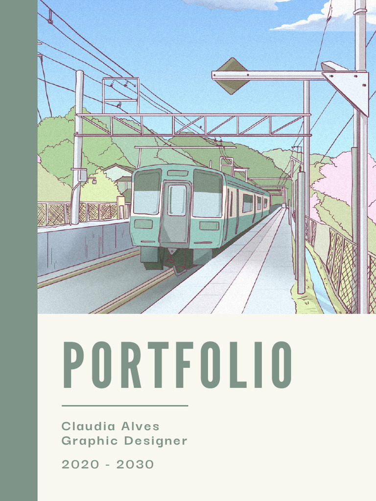 Green Grid Minimal Portfolio Cover Page | PDF