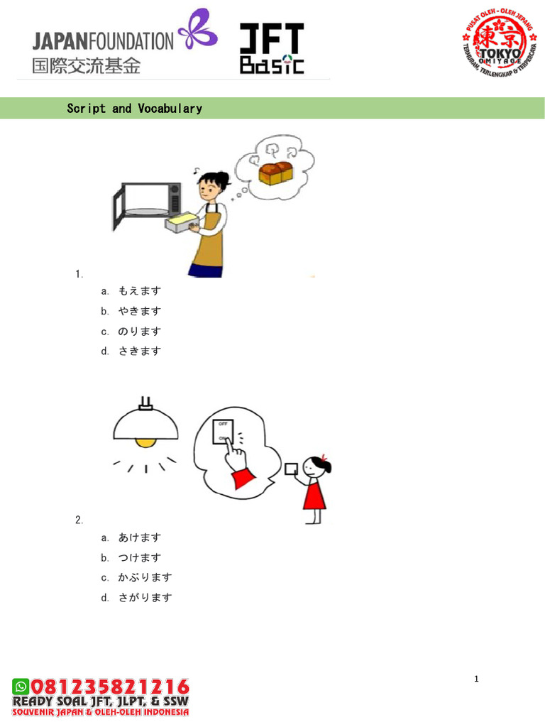 Persiapan JFT Basic Volume 6 | PDF