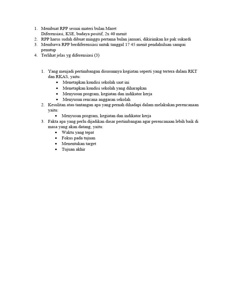 Membuat RPP Sesuai Materi Bulan Maret | PDF