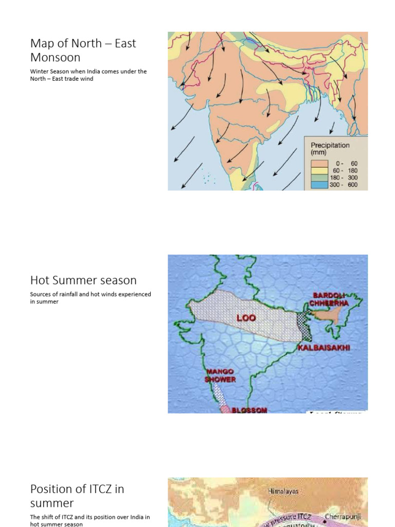 Maps of Winter & Hot Summer Season in India | PDF