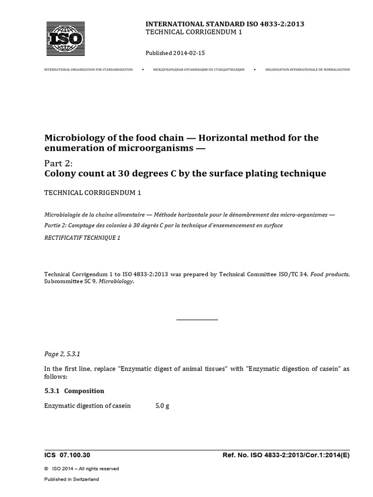 ISO 4833-2 - 2013 - Cor - 1 - 2014 | PDF