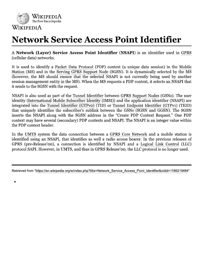 Network Service Access Point Identifier | PDF