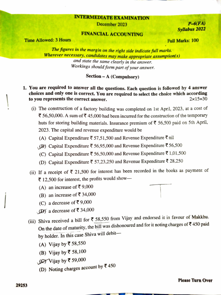 December 2023 Financial Accounting Exam | PDF | Technology & Engineering