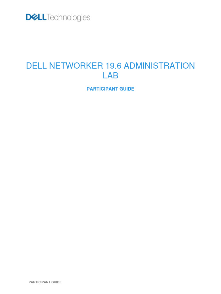 Dell+NetWorker+19 6+Administration+Lab+-+Participant+Guide | PDF | Login | User (Computing)