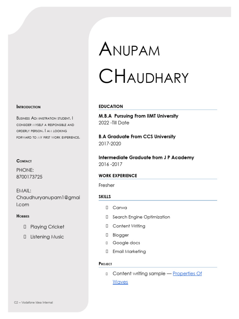 Anupam Updated Resume . | PDF
