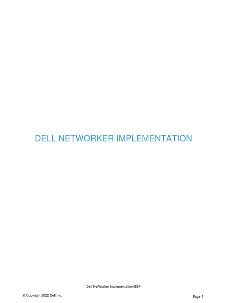 Dell Networker Implementation-Ssp | PDF | Replication (Computing) | Backup