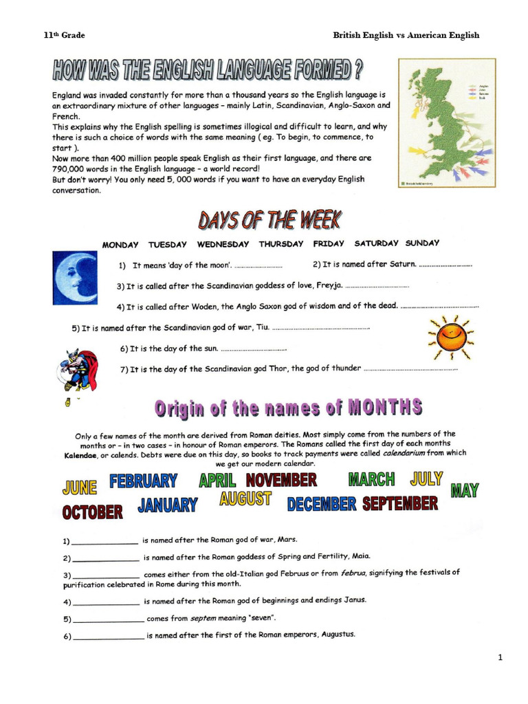 British vs American English Worksheet | PDF | Foods | Cuisine
