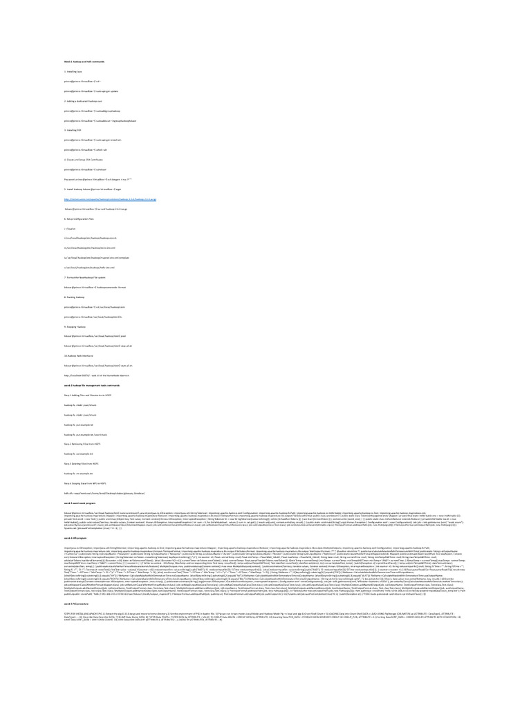 Week 1 Hadoop and Hdfs Commands | PDF | Teaching Methods & Materials | Technology & Engineering