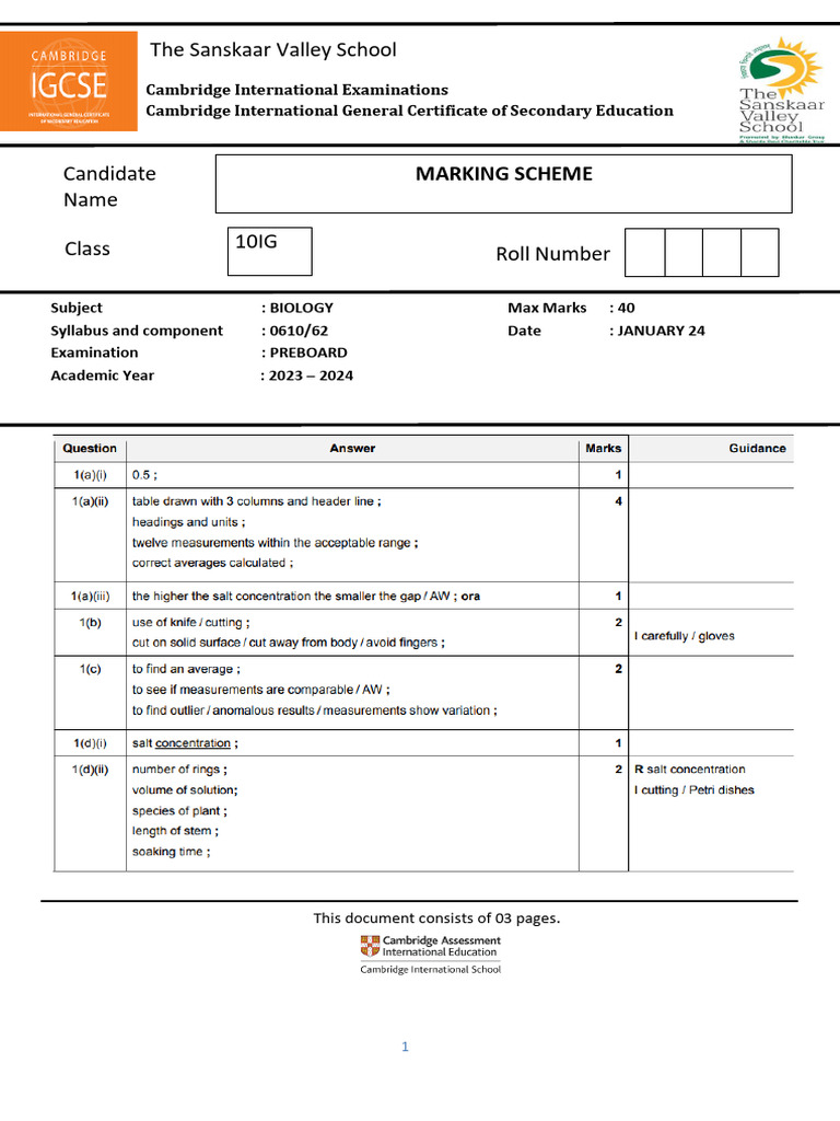 Ms Biology Preboard Ig Paper 6 2024 | PDF
