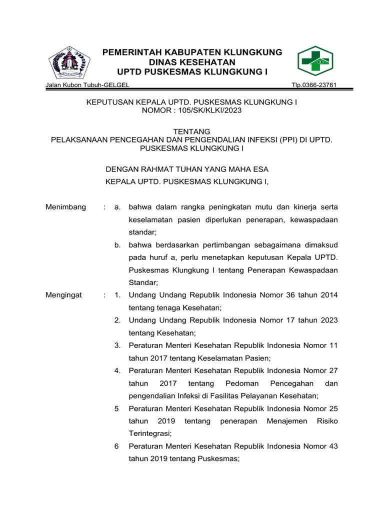 105.SK Pelaksanaan Ppi 2023 | PDF
