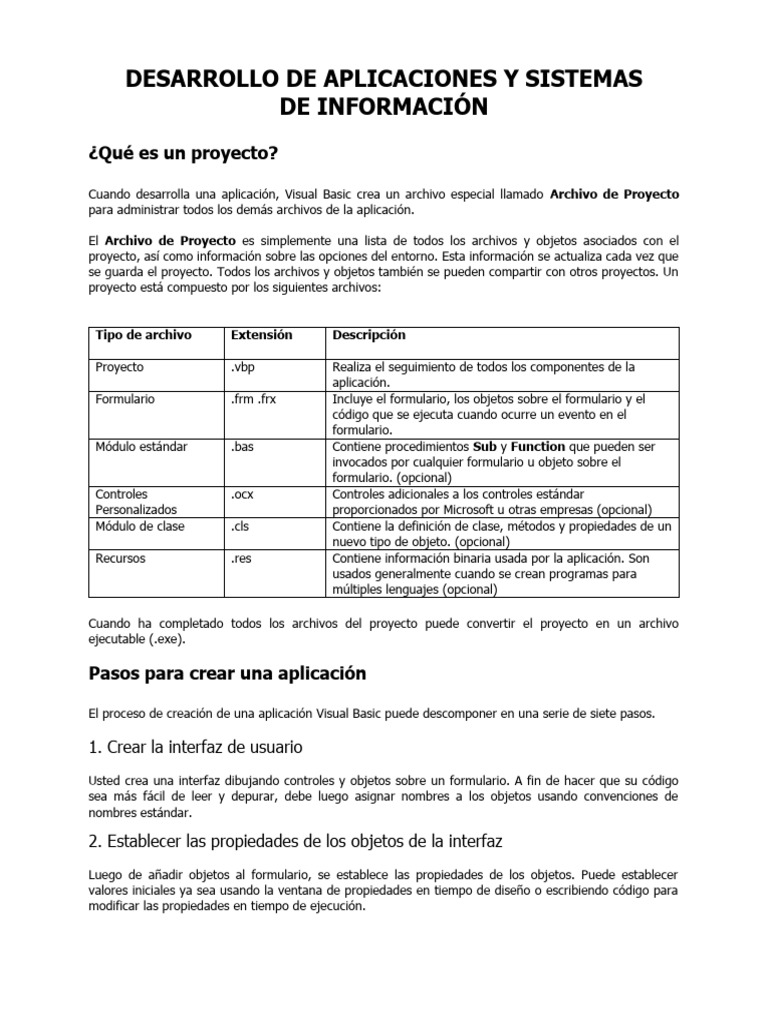 Qué Es Un Proyecto y Pasos para Crear Una Aplicacion | PDF | Ventana ...
