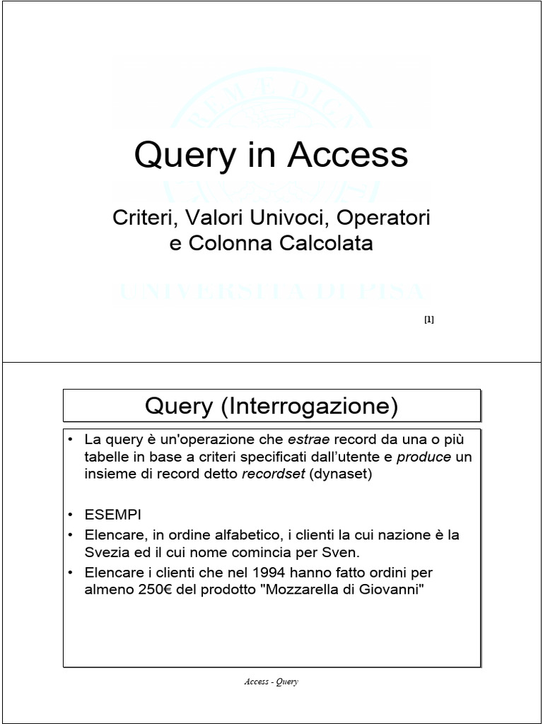 Access--Query | PDF