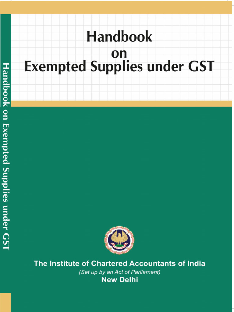 Handbook On Exempted Supplies Under GST | Download Free PDF | Taxes ...